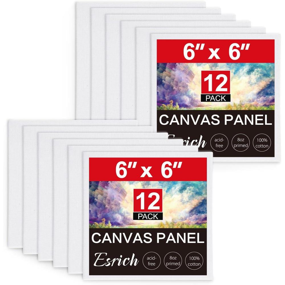 ESRICH 3x3IN Small Canvases for Painting, 32 Pack Mini Canvas Boards ...